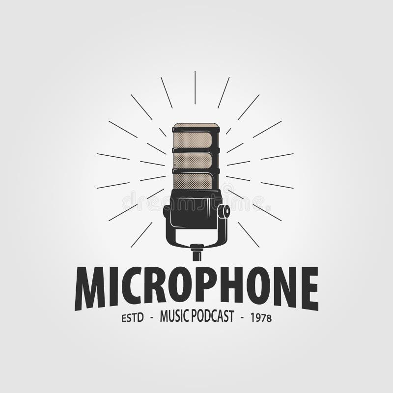 Simple Microphone for Podcast Logo Icon Vector Design Illustration ...