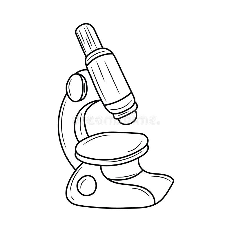 Microscope Sketch and Line Art Stock Vector - Illustration of childish ...