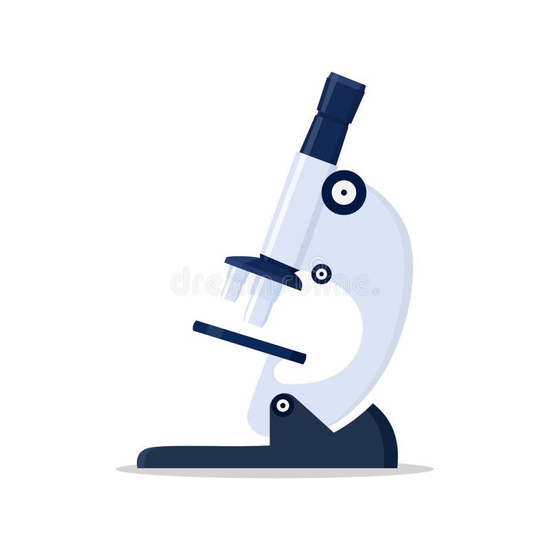 Simple Microscope Vector Illustration in Flat Style Viewing Germs Stock ...