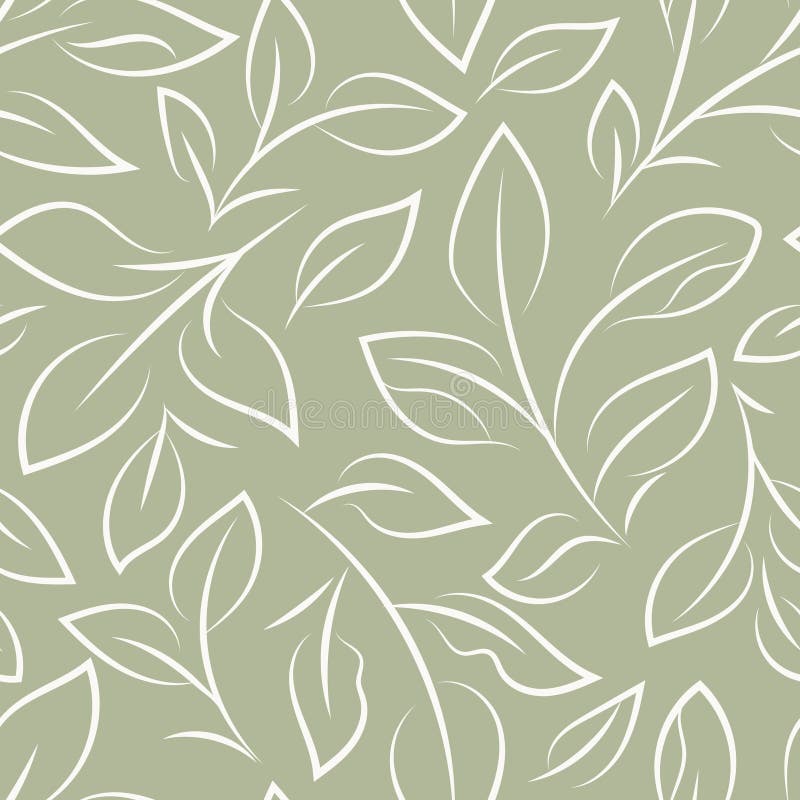 Simple Mid-century Modern Leaves Seamless Pattern Backdrop. Elegant ...
