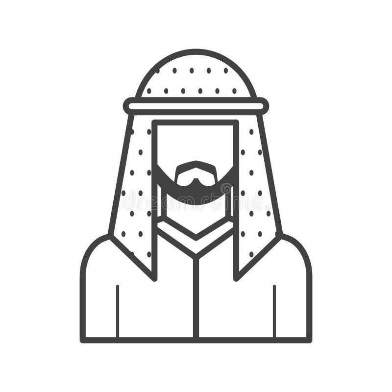 Simple middle east man stock vector. Illustration of qatar - 258805296