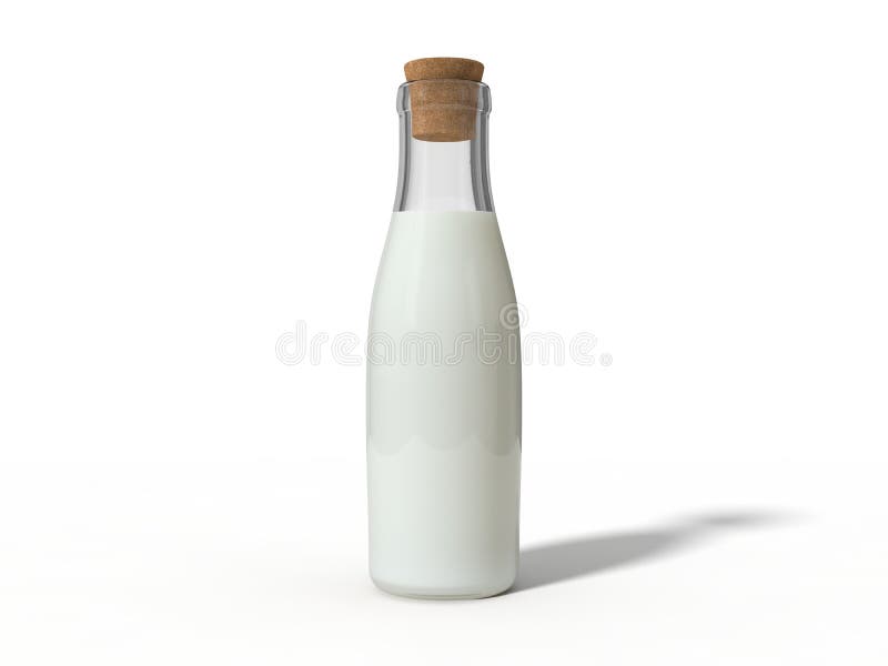 Simple Milk Bottle with Cork Stock Illustration - Illustration of ...