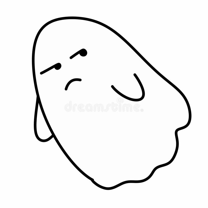 Simple Mini Cartoon Ghost, Illustration Stock Illustration ...
