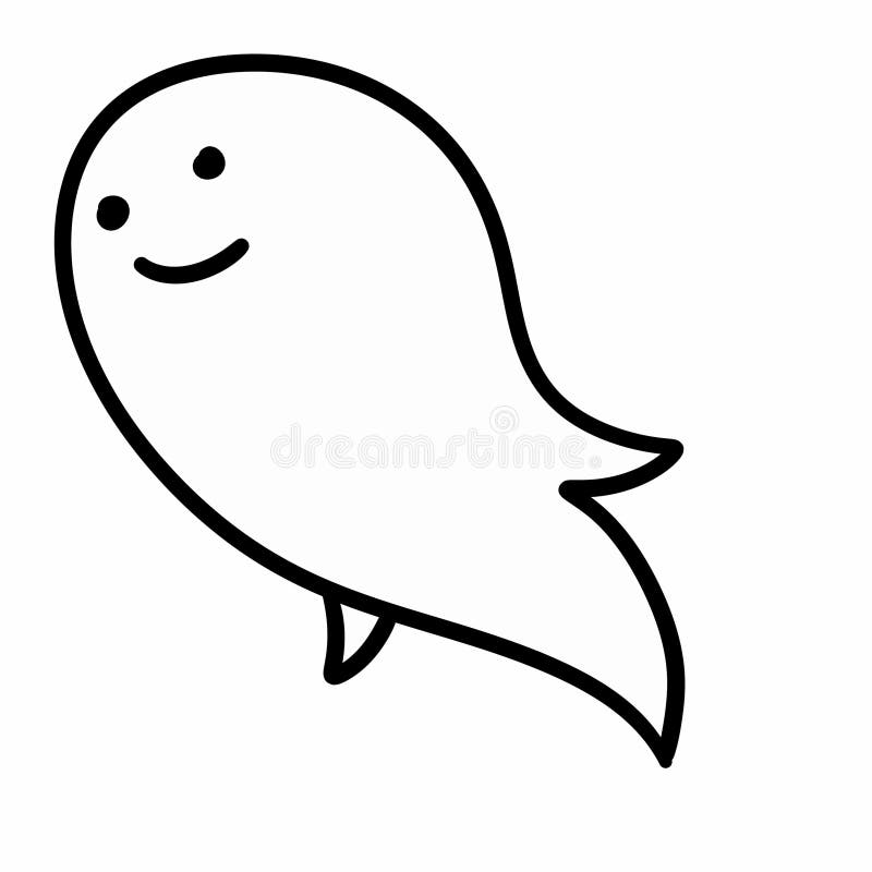 Simple Mini Cartoon Ghost, Illustration Stock Illustration ...