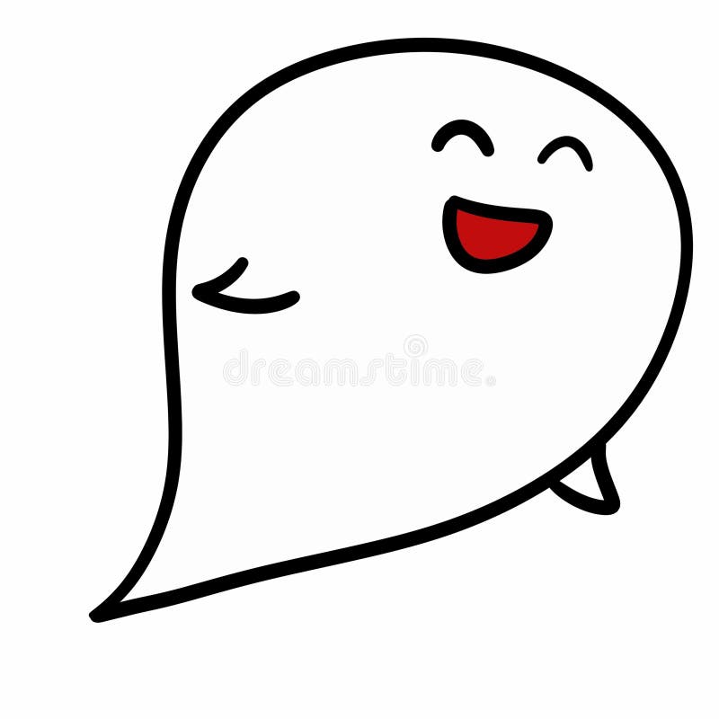 Simple Mini Cartoon Ghost, Illustration Stock Illustration ...