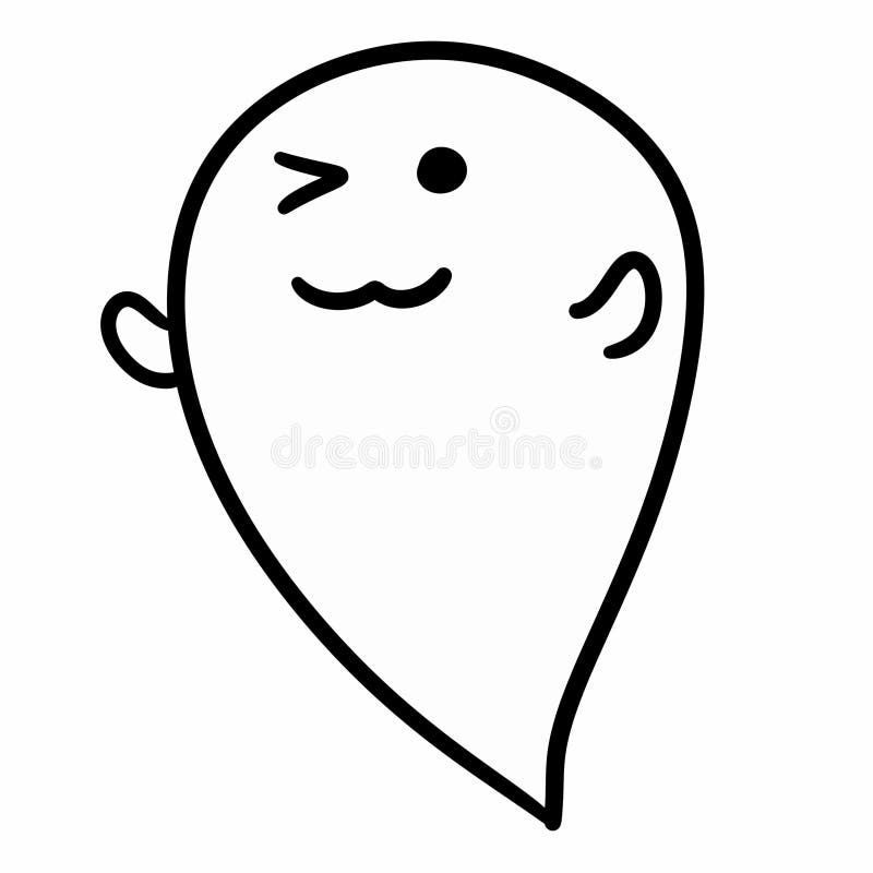 Simple Mini Cartoon Ghost, Illustration Stock Illustration ...