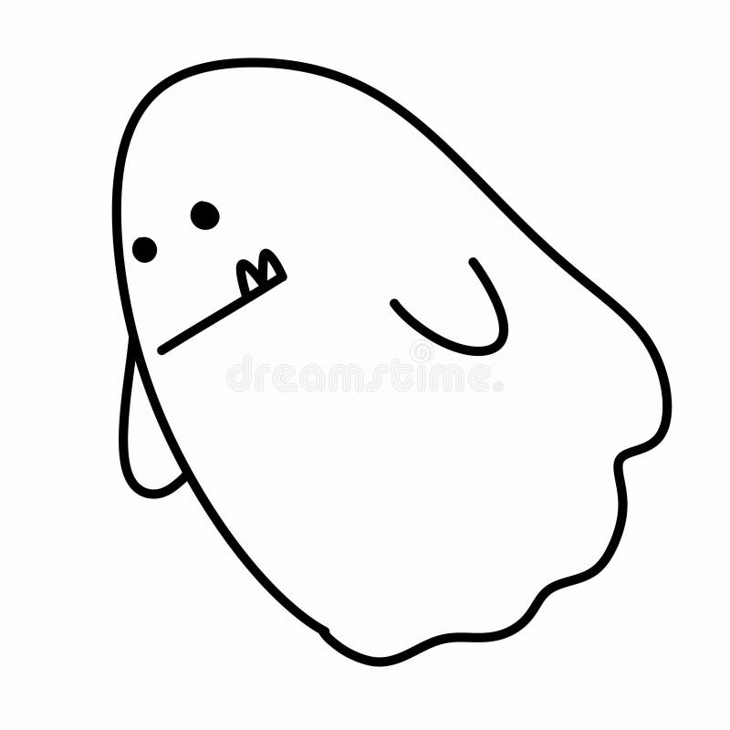 Simple Mini Cartoon Ghost, Illustration Stock Illustration ...