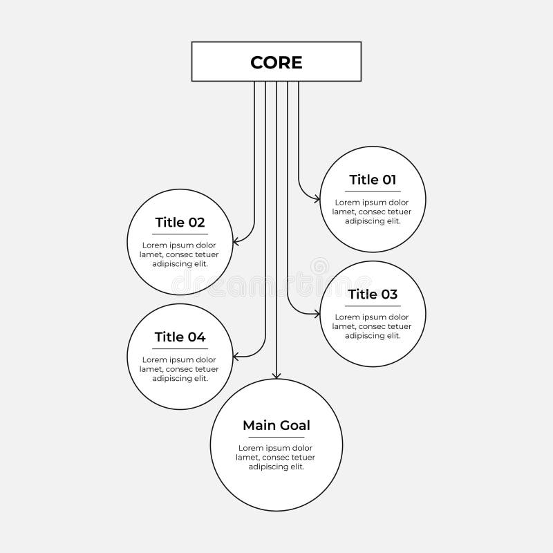 Minimal Black and White Infographic Template with Circle - Simple ...