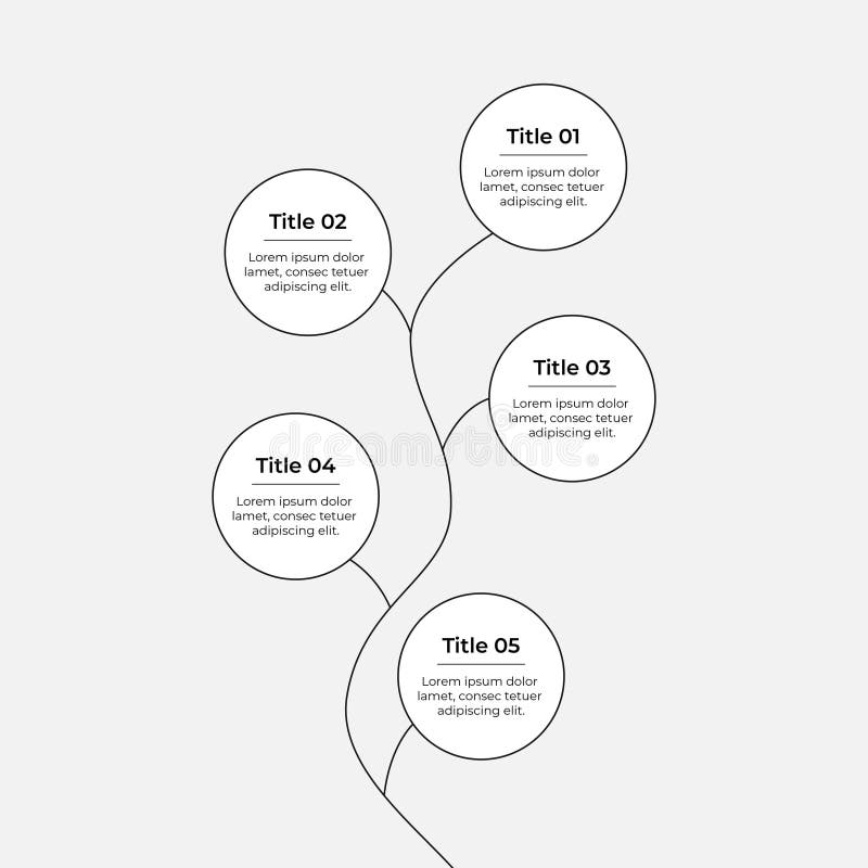 Minimal Black and White Infographic Template with Circle - Simple ...