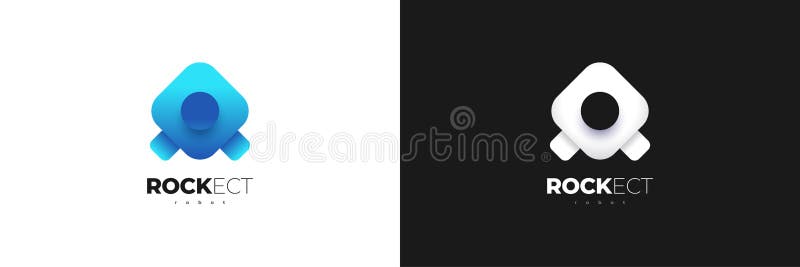 Simple and Minimal Blue Rocket Logo. Usable for Business, Start Up, or ...