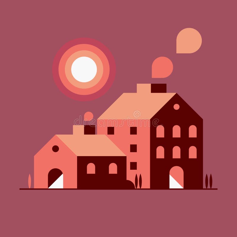 Simple Minimal Building Art for Background or Decoration, Vector ...