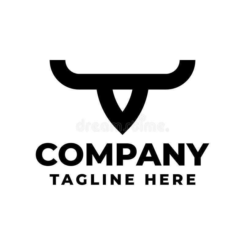 Simple and Minimal Bull Logo Design Stock Vector - Illustration of ...