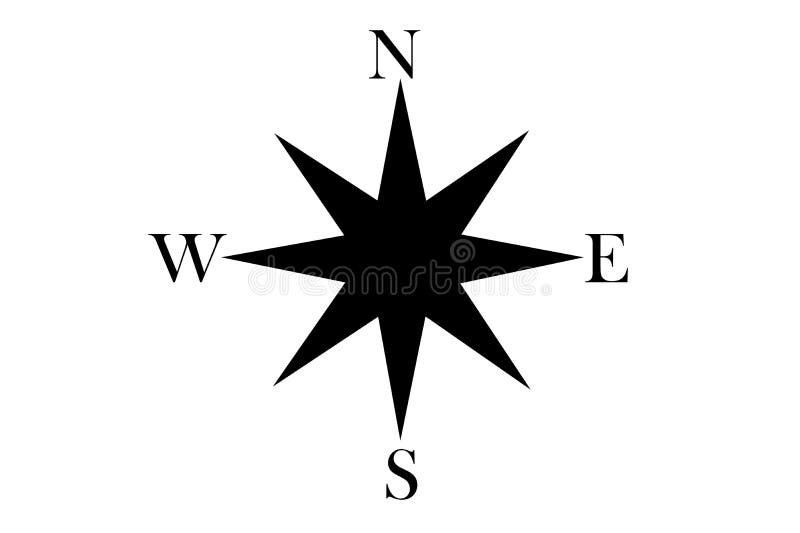 Simple Minimal Flat Black Compass Stock Vector - Illustration of white ...