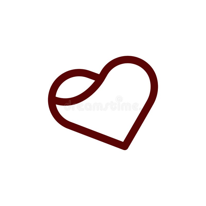 Simple Minimal Heart Shape Logo Design Stock Vector - Illustration of ...