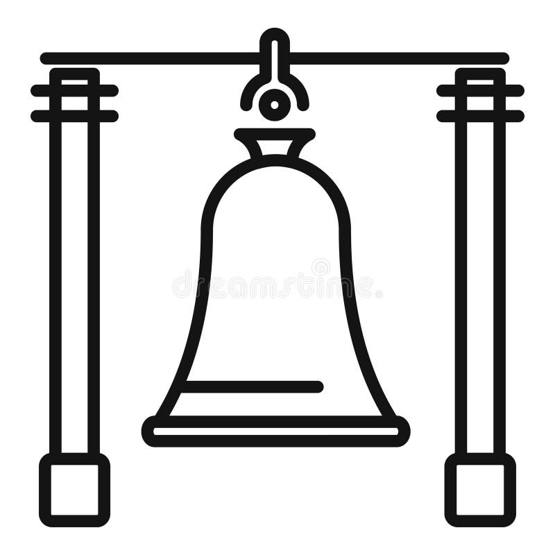 Large Metal Bell Hanging between Two Posts Icon Stock Vector ...
