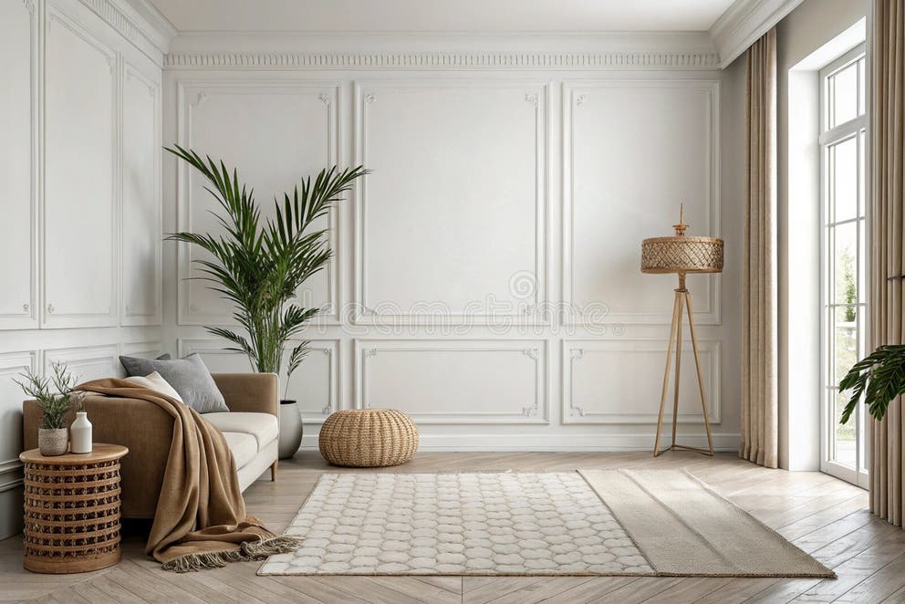 Simple Minimal Interior Background 3D Render Stock Illustration ...