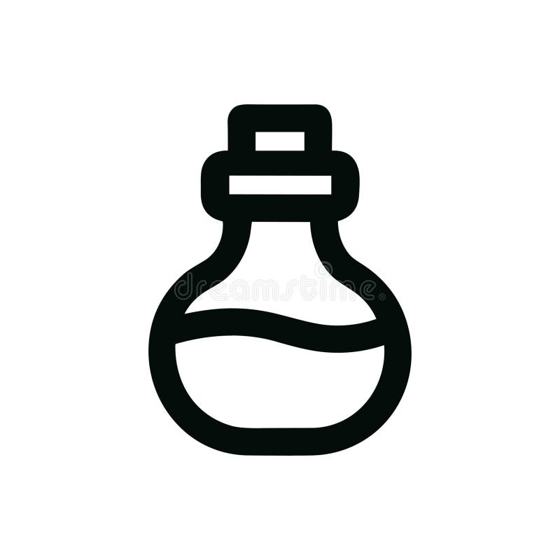 Line Art Potion Flask Elixir Icon Symbol Graphic Stock Illustration ...