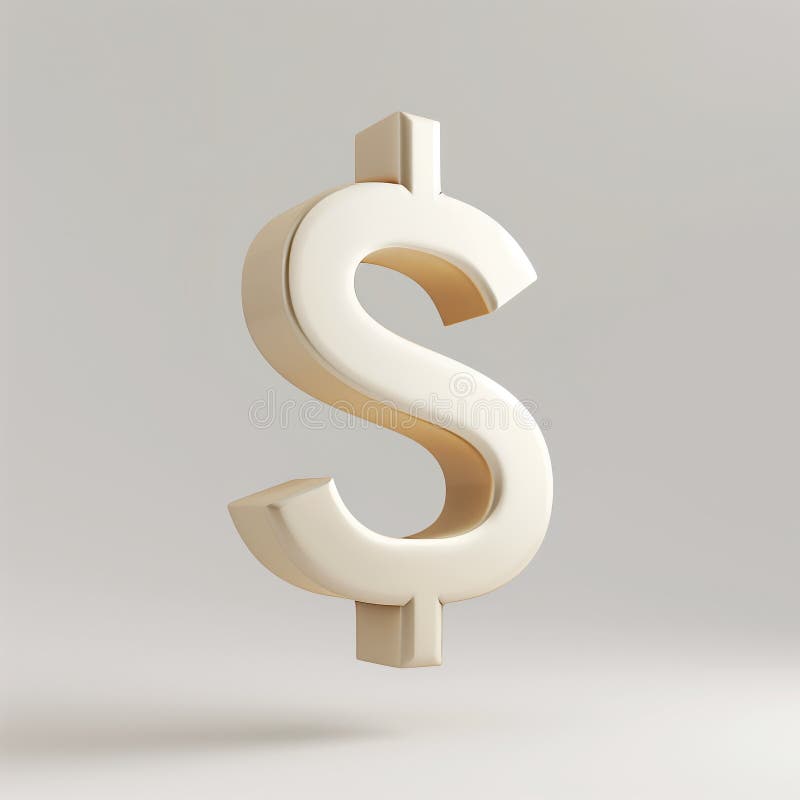 A Simple, Minimal Linear Illustration of a Dollar Sign Floating in the ...