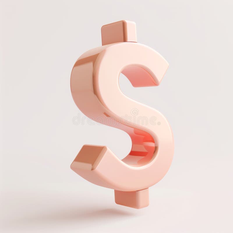 A Simple, Minimal Linear Illustration of a Dollar Sign Floating in the ...