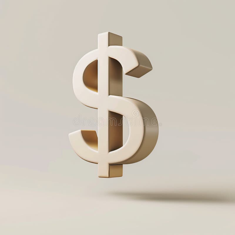 A Simple, Minimal Linear Illustration of a Dollar Sign Floating in the ...