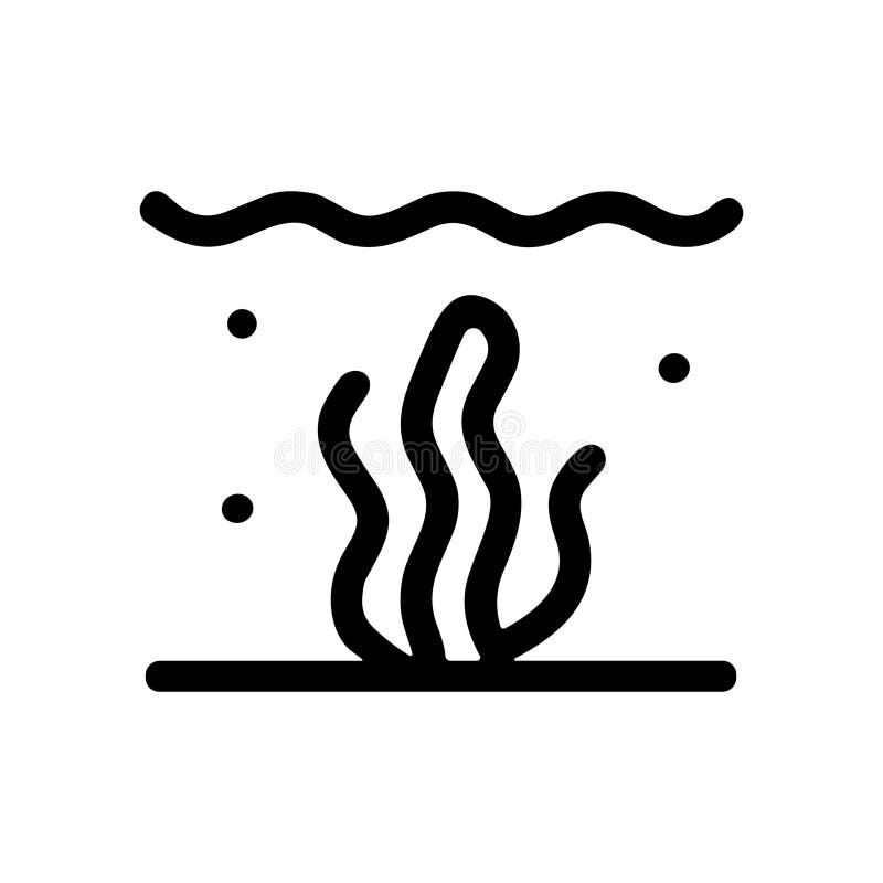 Minimal Outline Seaweed Underwater Simple Environment Sign Shape Icon Stock Photo - Illustration ...