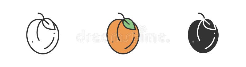 Simple Outline Apricot Stock Illustrations – 420 Simple Outline Apricot ...