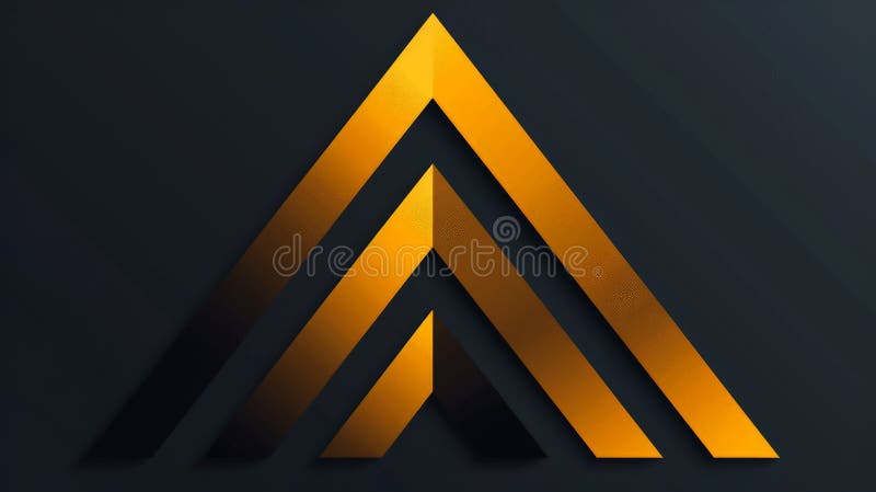 Abstract Gold Triangle on a Dark Background Stock Illustration ...