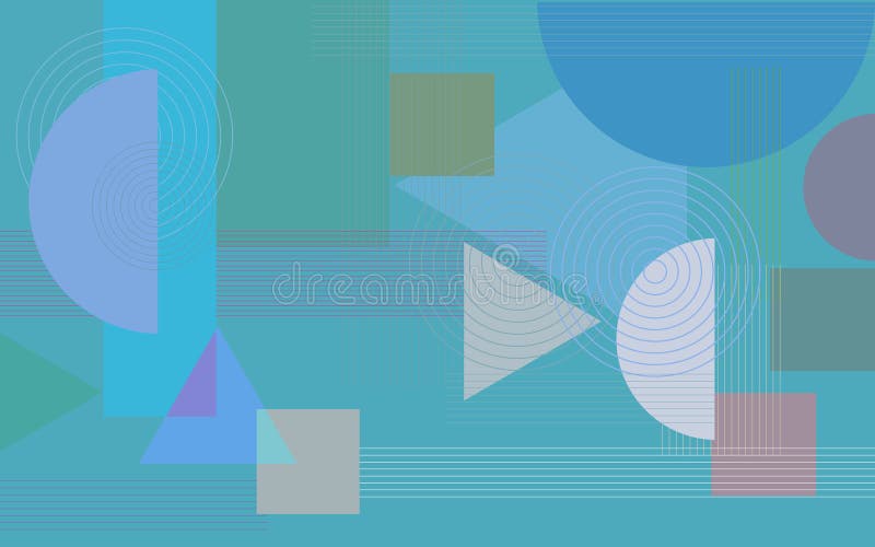 Simple Minimalist Abstract Background with Line Round from and Square ...