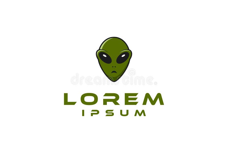 Simple Minimalist Alien Head Logo Design Vector Stock Vector ...