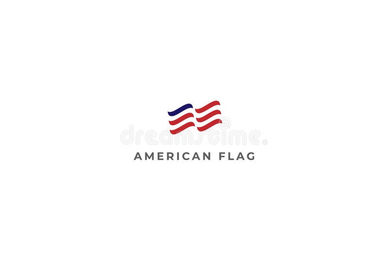 Simple Minimalist American USA US Flag Logo Design Vector Stock Vector ...