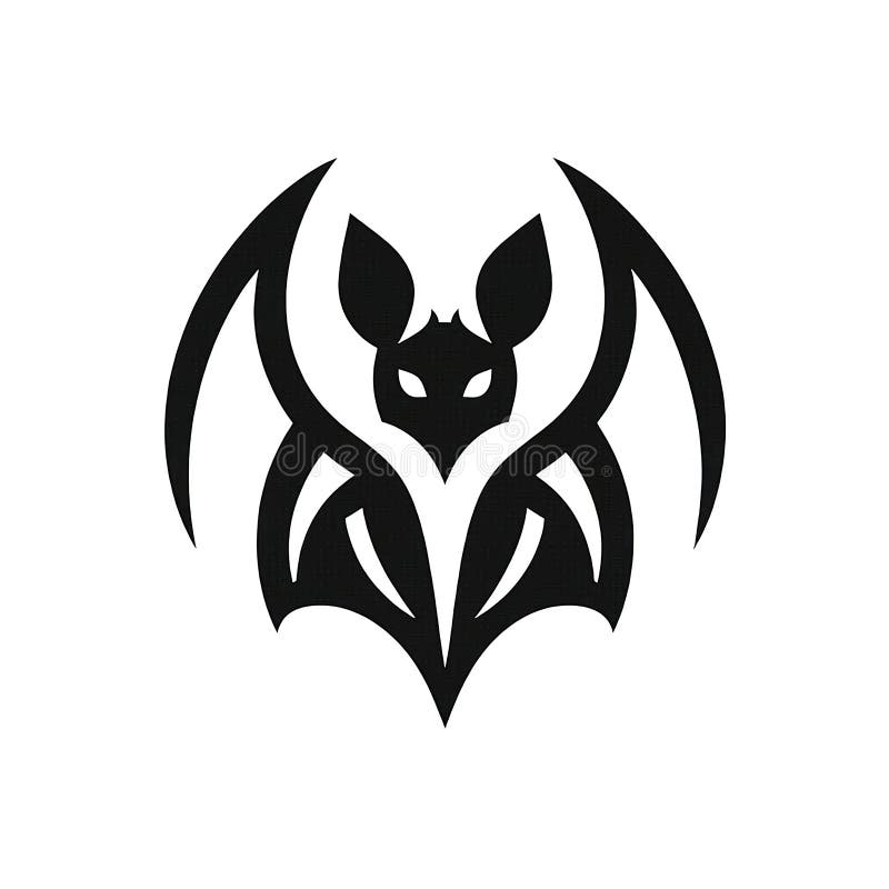 Simple and Minimalist Bat Logo in Black and White on a White Background ...