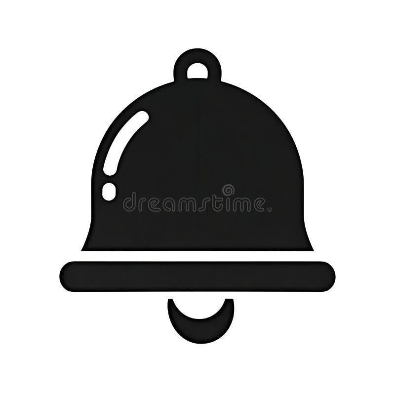 Simple and Minimalist Bell Icon in Black and White Stock Illustration ...