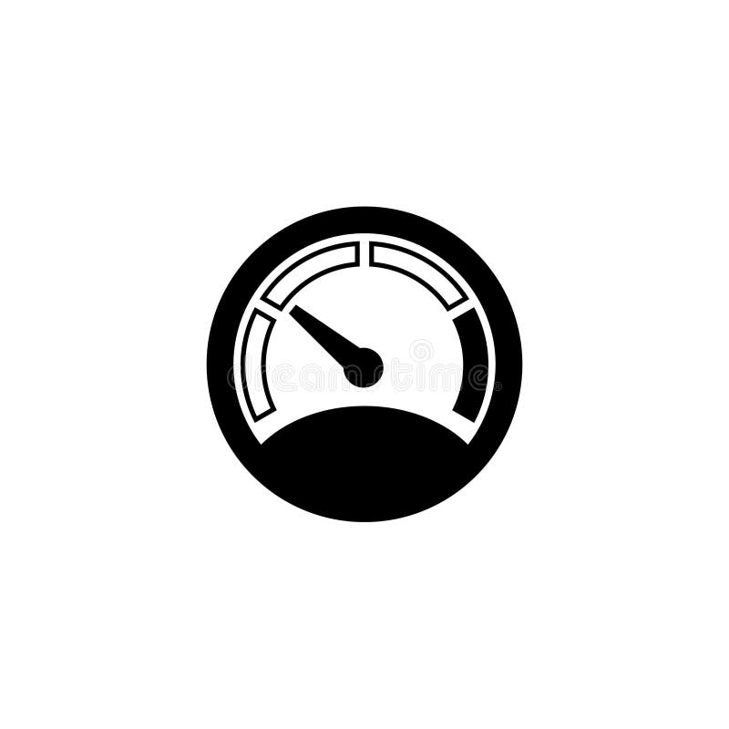 Simple, Minimalist Black and White Speedometer Vector Icon Stock Vector ...