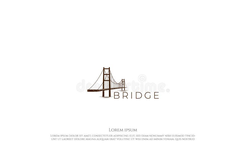 Simple Minimalist Bridge Construction Logo Design Vector Stock Vector ...