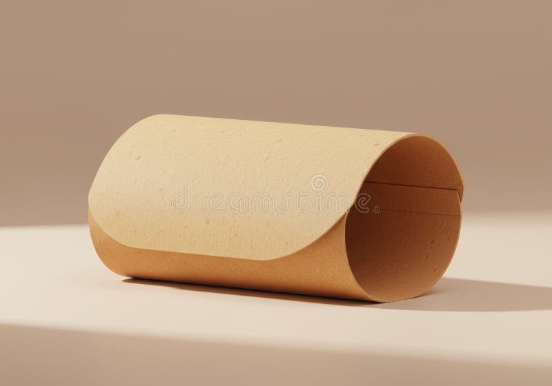 Simple Minimalist Brown Cardboard Box Against Neutral Background Soft ...