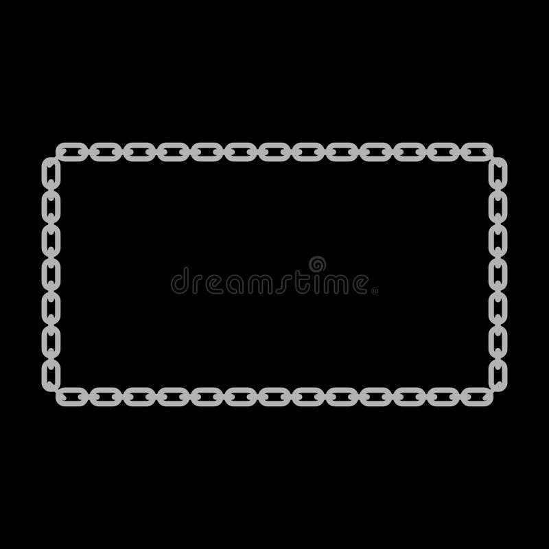 Simple Minimalist Chain Border Frame Illustration Symbol Design Stock ...