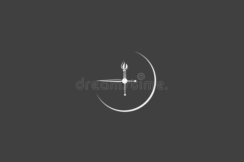 Simple Minimalist Clock Logo or Icon Stock Vector - Illustration of ...
