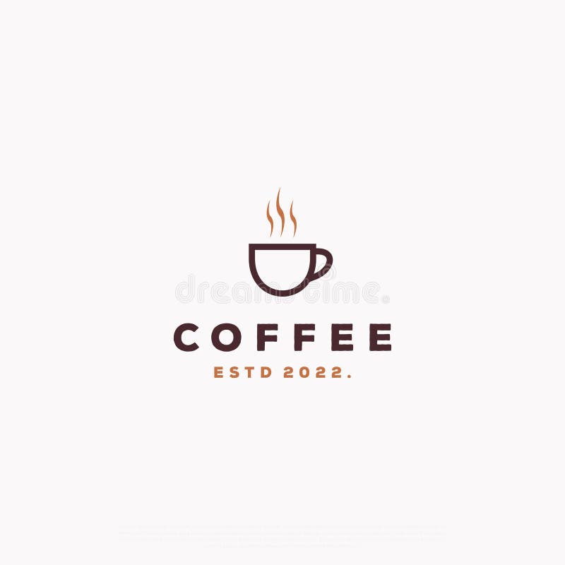 Simple Minimalist Coffee Cup Logo Vintage Design Stock Vector ...