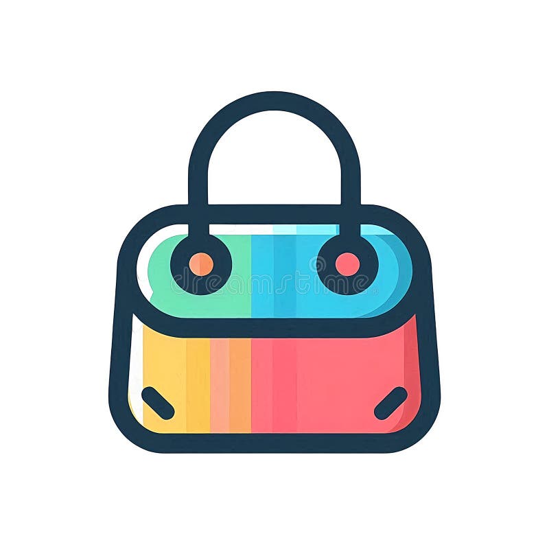 Simple, Minimalist, and Colorful Illustration of a Bag. Stock ...
