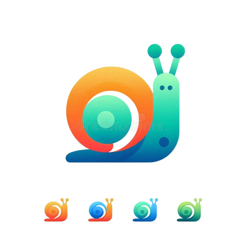 A Simple, Minimalist, and Colorful Snail Logo on a White Background ...