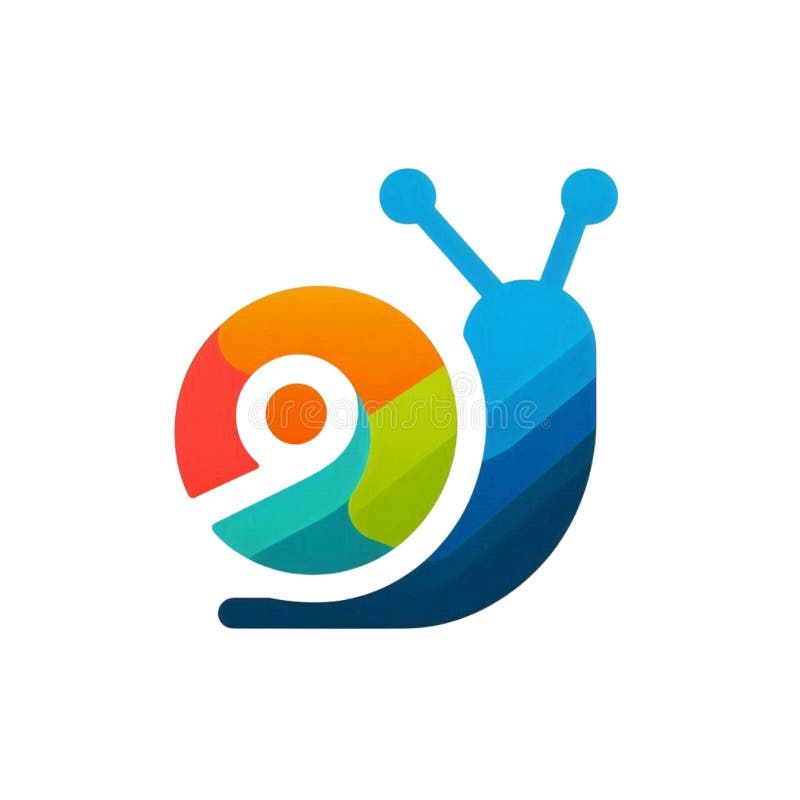 A Simple, Minimalist, and Colorful Snail Logo on a White Background ...