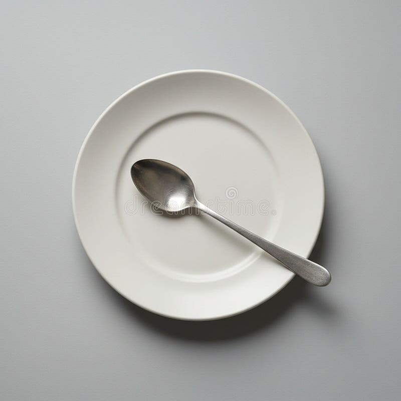A Simple, Minimalist Composition Featuring a White Ceramic Plate and a ...