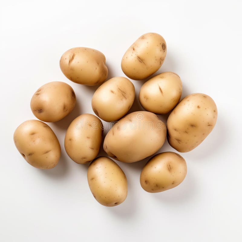 Simple Minimalist Composition of Oval Potatoes on White Stock ...