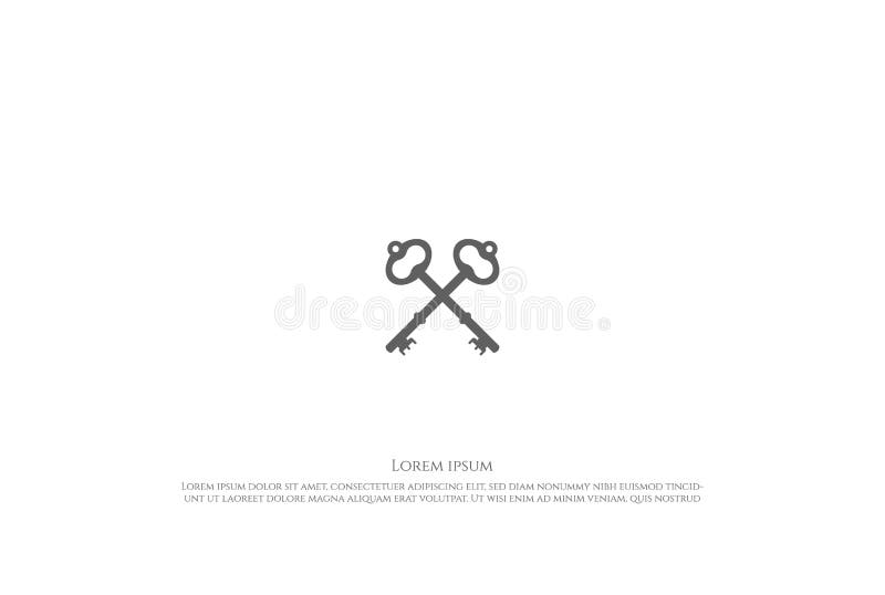 Simple Minimalist Crossed Metal Key Logo Design Vector Stock Vector ...
