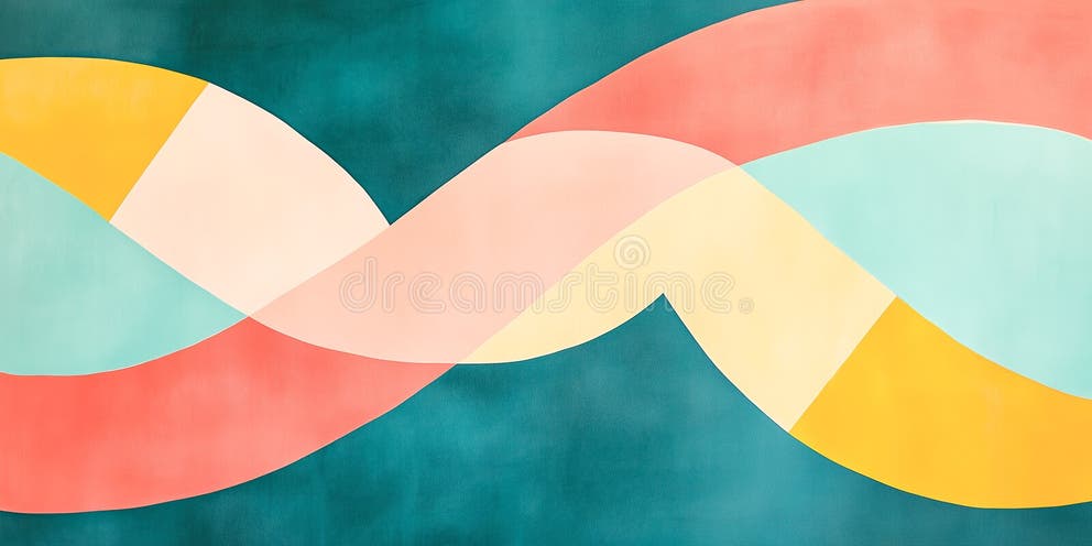Simple Minimalist Curve Pattern Wave Function Multicolour Fabric ...