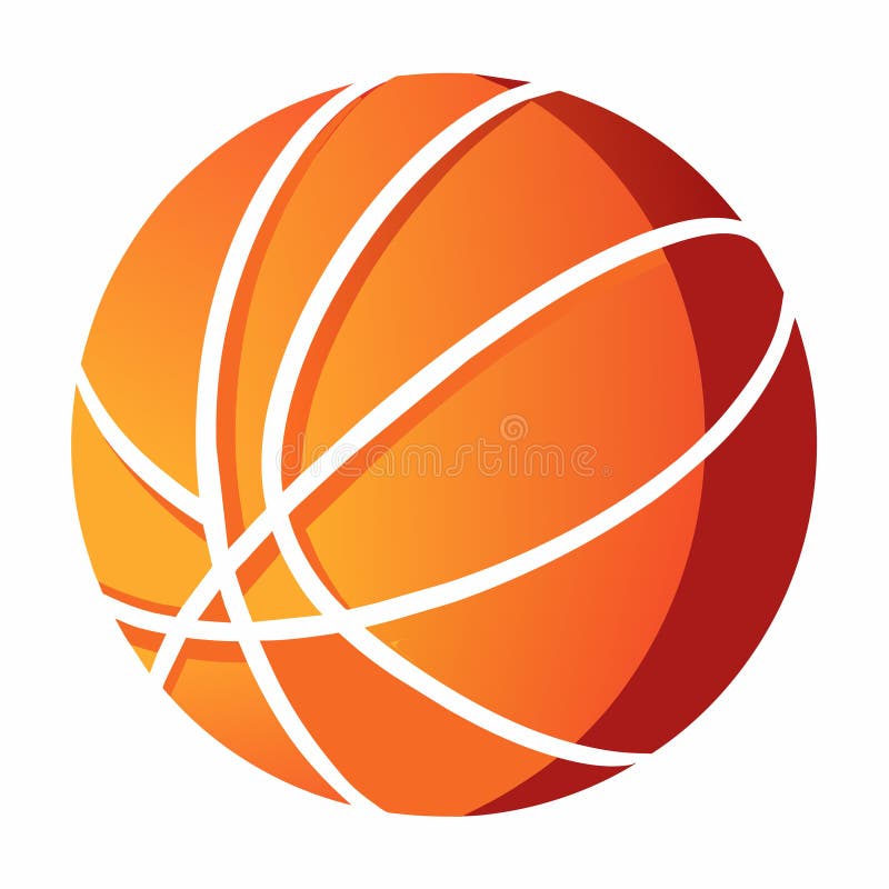 A Simple, Minimalist Design of a Basketball on a White Background, a ...