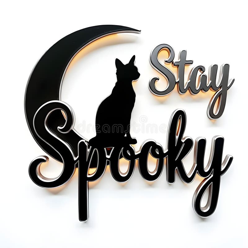 A Simple Minimalist Design of a Black Cat Sitting on a Crescent Moon ...