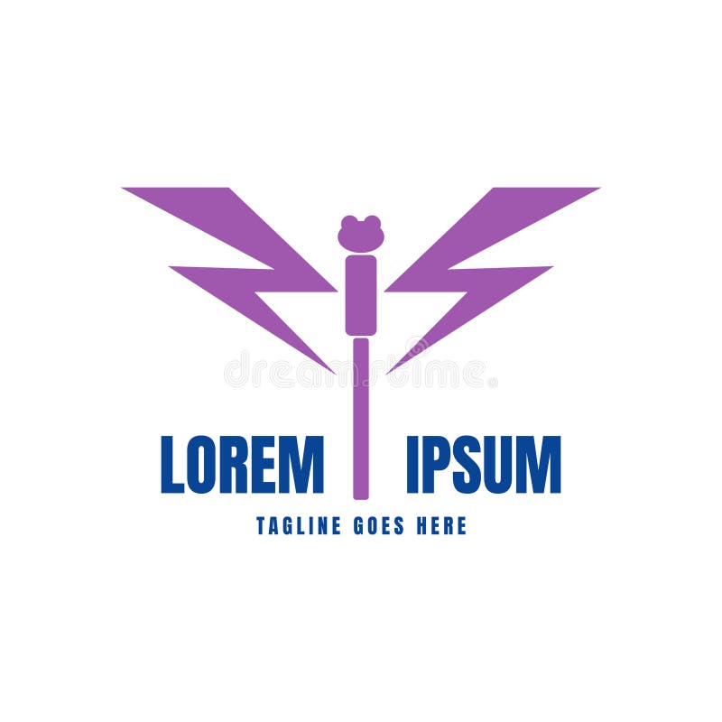 Simple Minimalist Dragonfly with Thunderbolt Light Blitz for Power ...