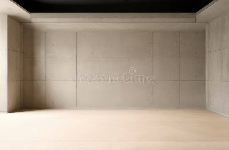 Simple Minimalist Exterior Architecture. Empty Room with Concrete Floor ...