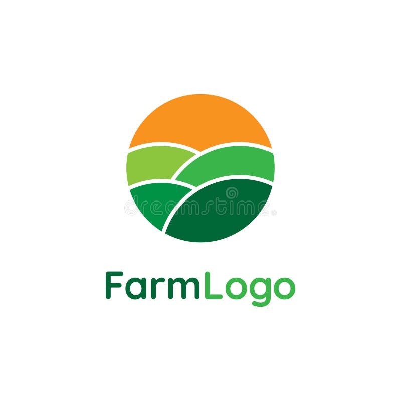 Simple Farm Vector Logo Design Stock Vector - Illustration of element ...